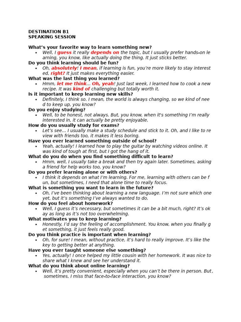 Unit 6 Speaking | PDF