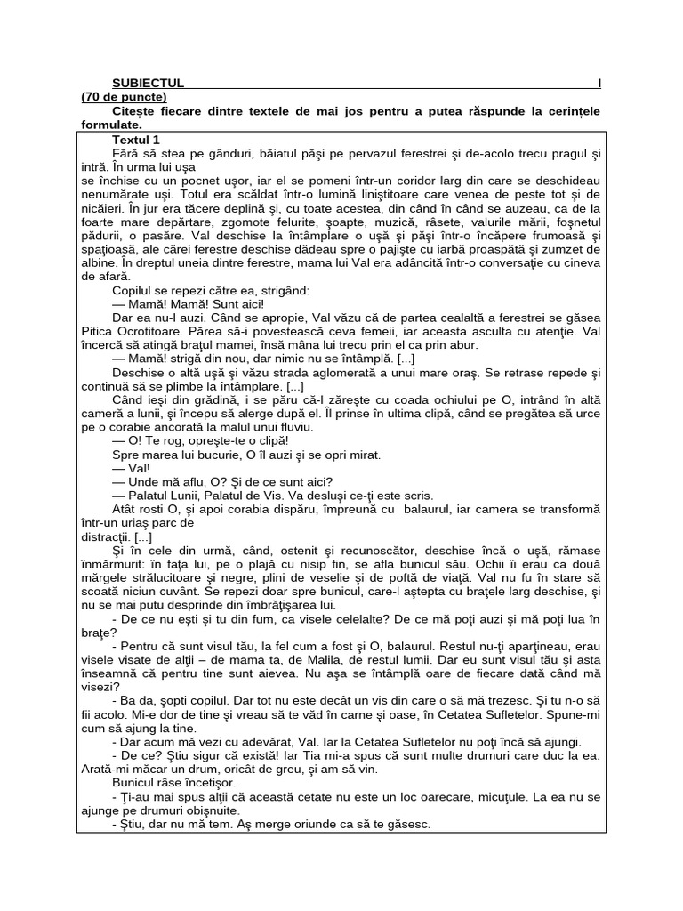 Clasa A 7 Model Simulare | PDF