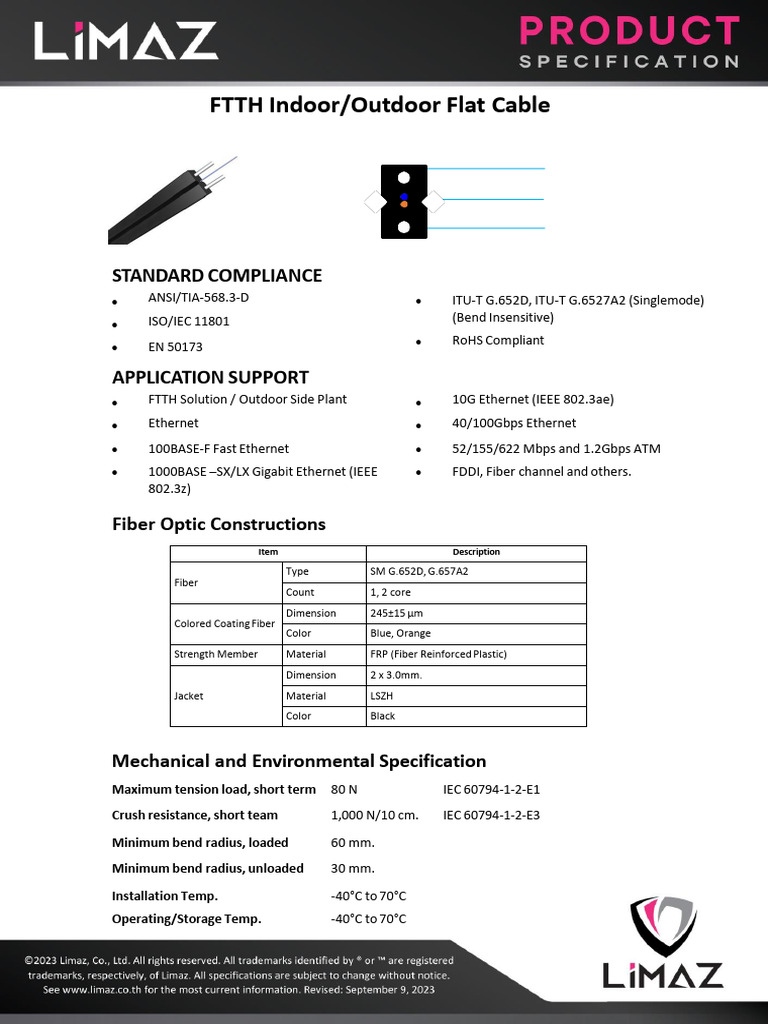 FTTH Indoor - Outdoor Flat Cable | PDF