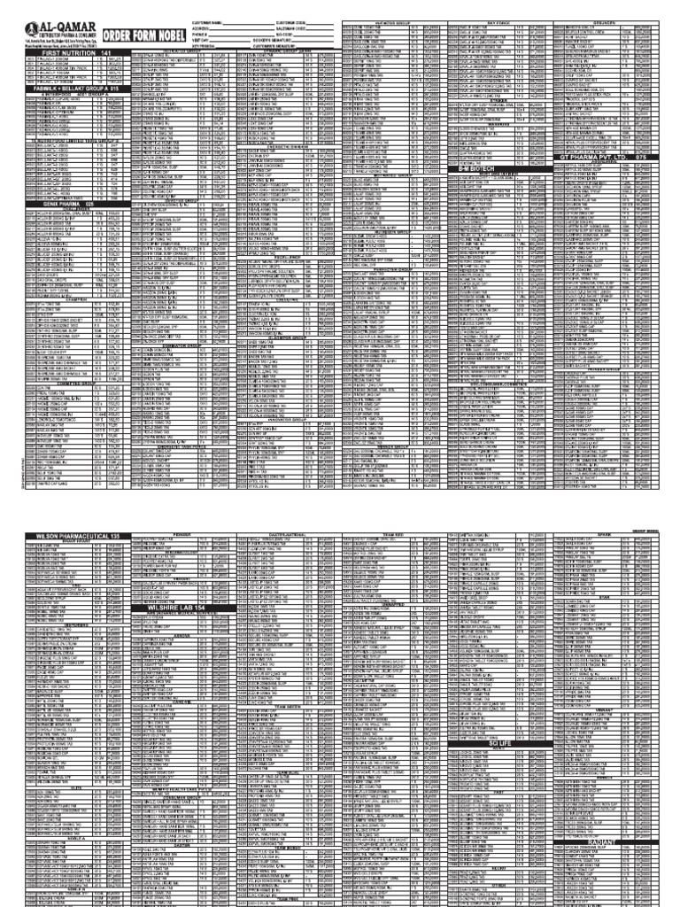 Order Form Noble LHR 15x20 | PDF