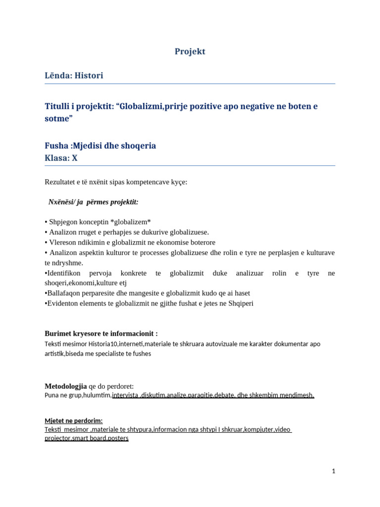 Plan Projekt 10 Fatjola | PDF