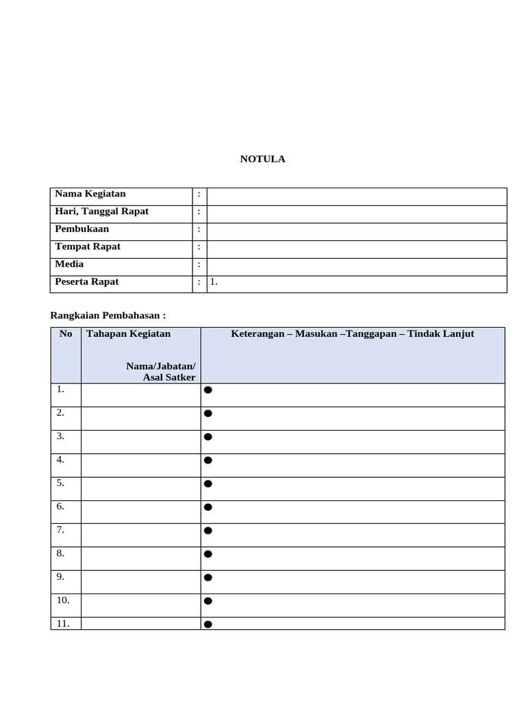 Contoh Notula | PDF