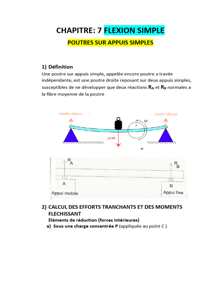 Chapitre 7 Flexion Simple | PDF