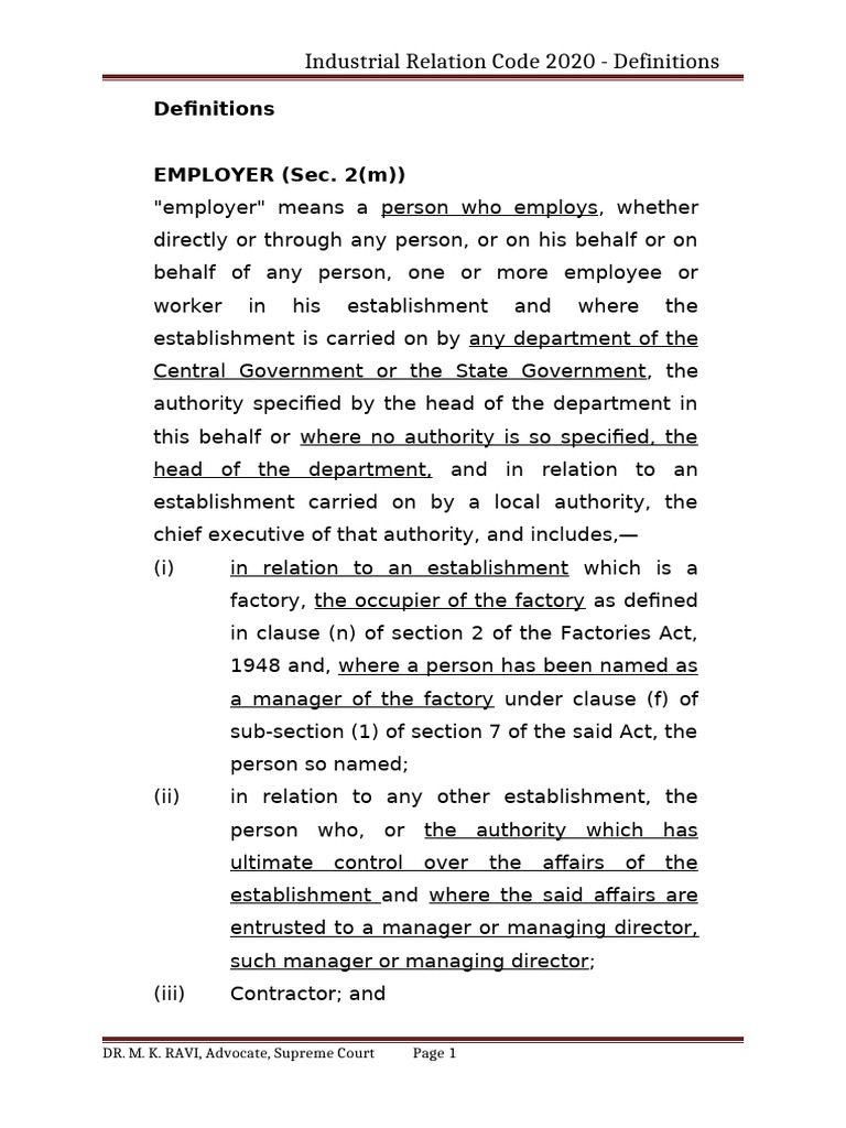 Lecture 6-401-Unit-1-IR Code 2020-Definitions | PDF | Employment | Law Lecture 6-401-Unit-1-IR Code 2020-Definitions | PDF | Employment | Law