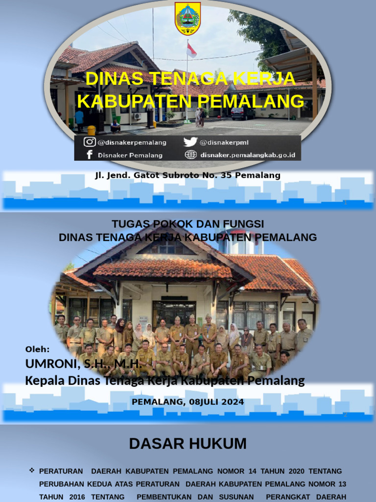 Tupoksi Disnaker 2024 2 | PDF