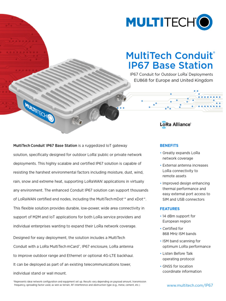 Multitech MTCDTIP 267A 868 - Data Sheet | PDF