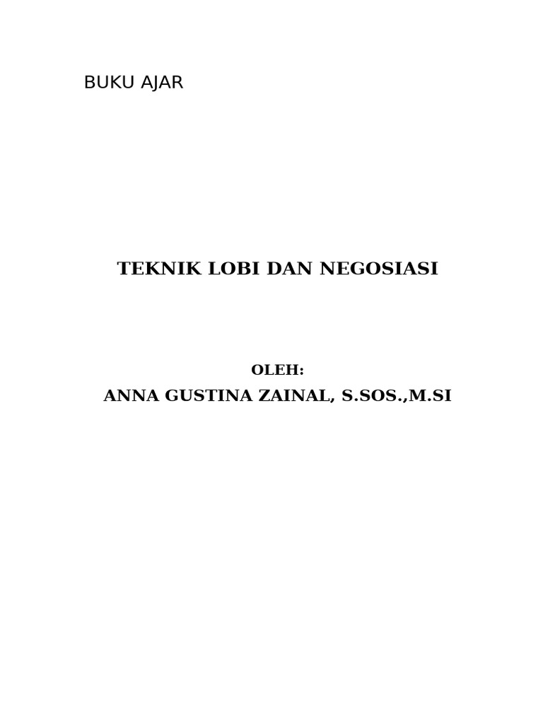 Buku Ajar Negosiasi Bisnis | PDF