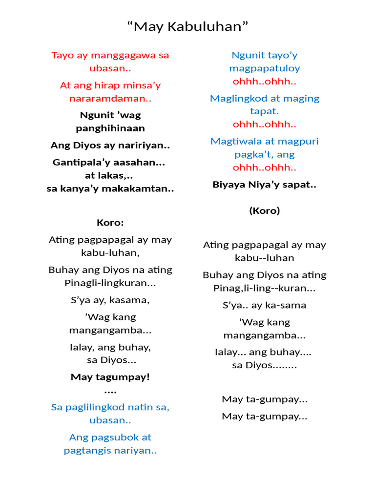 May Kabuluhan-Choir-June 16 | PDF