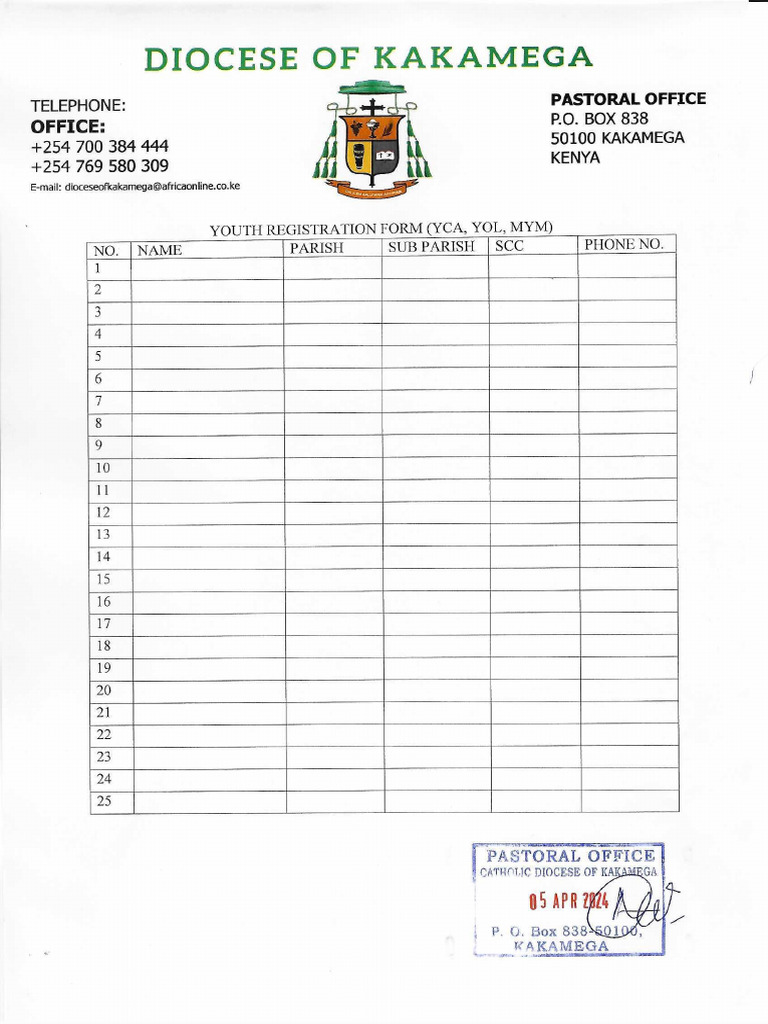 Youth Registration Form 2024 Pdf