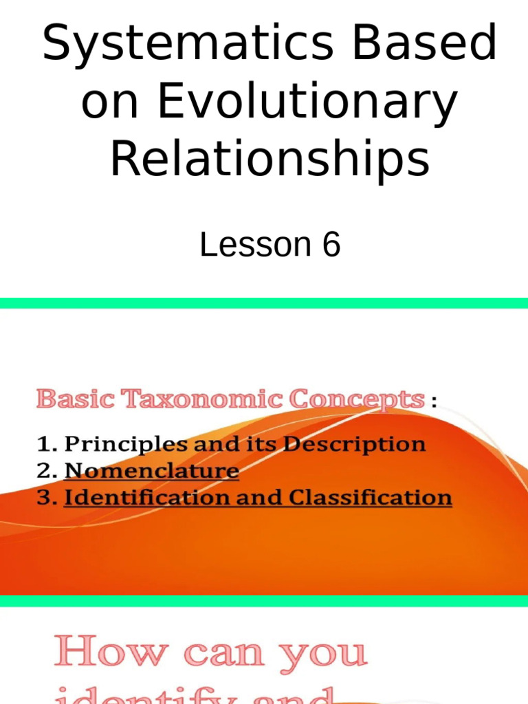 Q1 Module 6 Systematics Based On Evolutionary Relationships | PDF