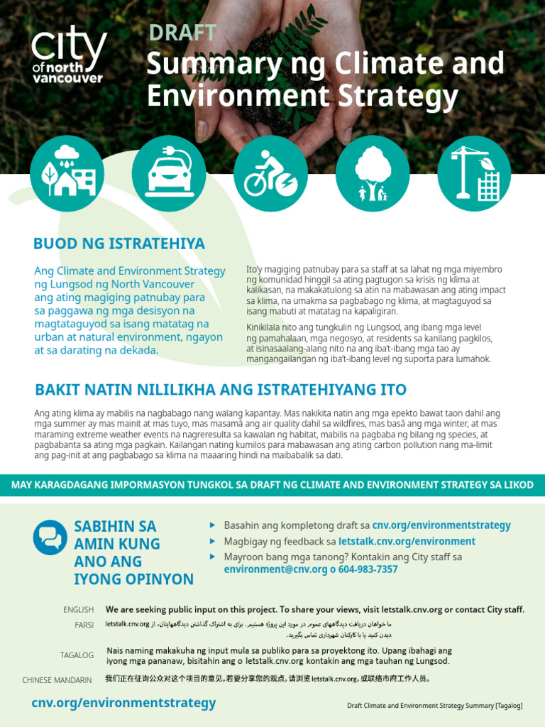 Tagalog - Draft Climate and Environment Strategy Summary | PDF ...