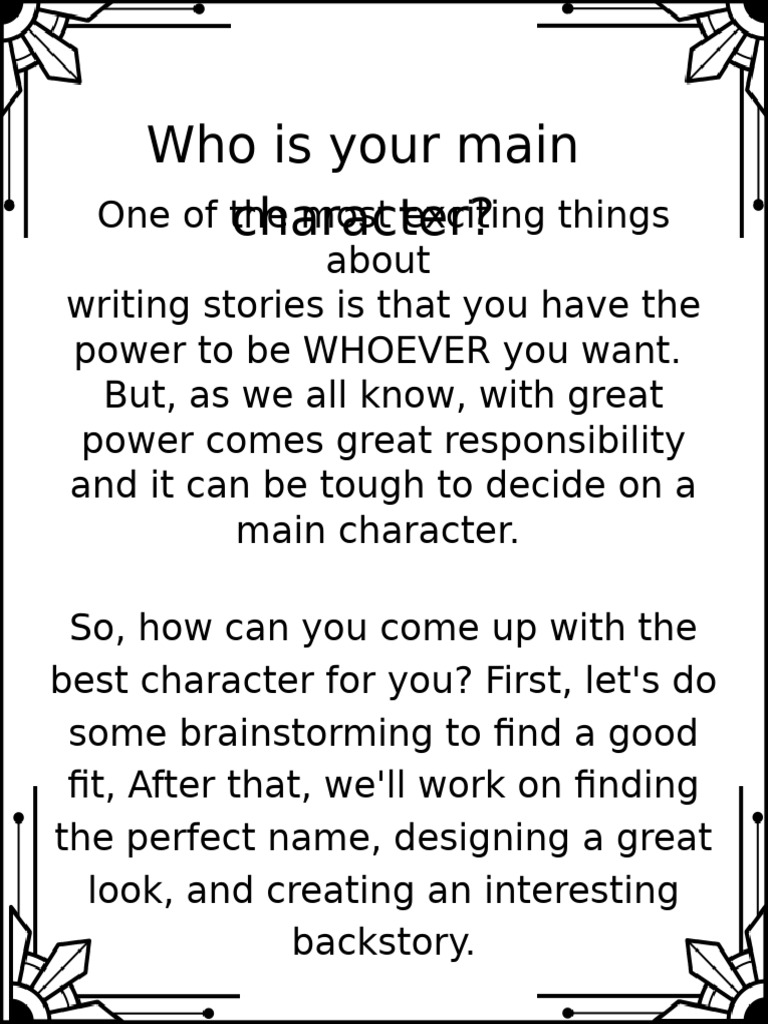 Who Is Your Main Character? | PDF