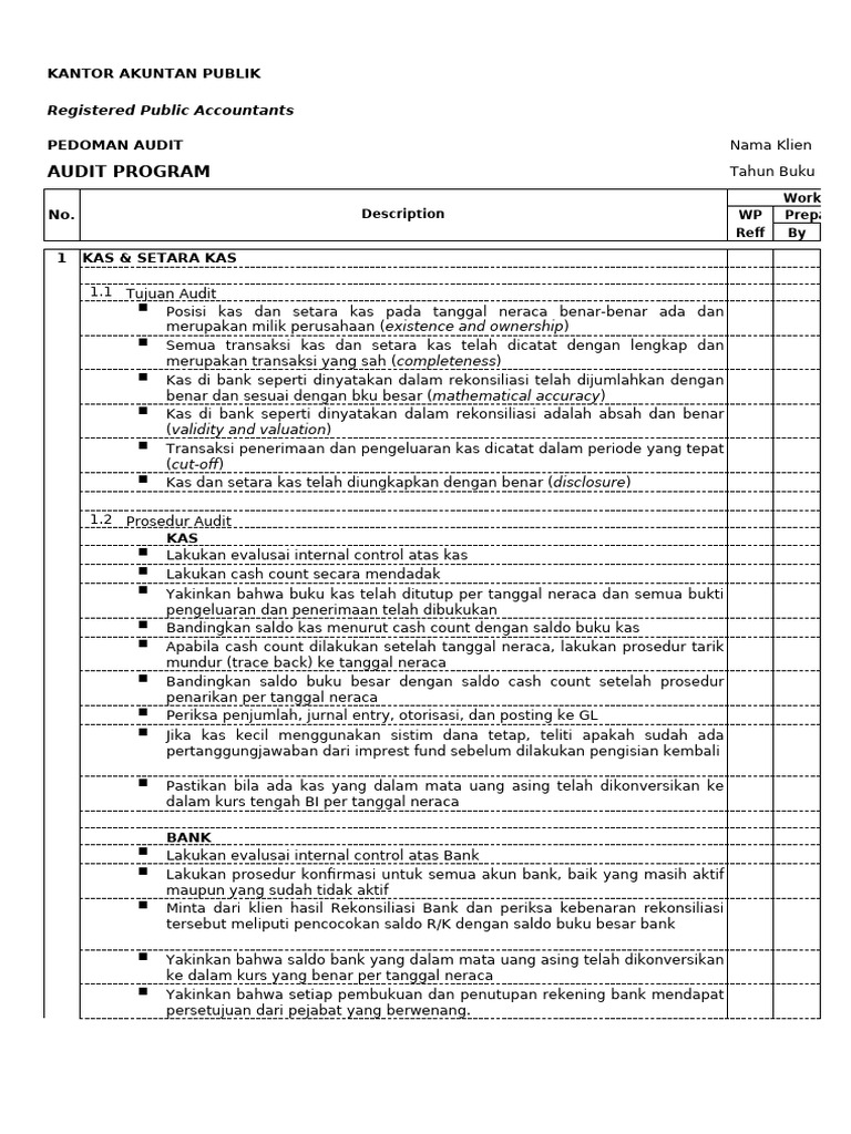 Program Audit LK Financial | PDF