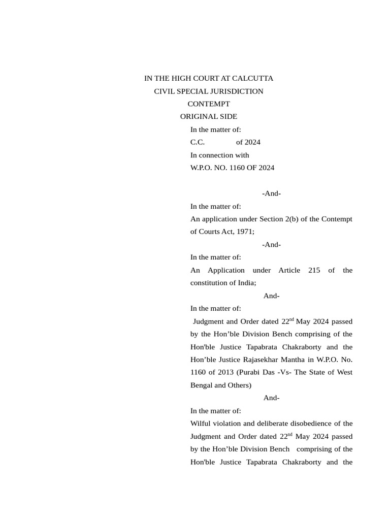 Modified Contempt Application OBC HIGHER EDUCATION 17.09.2024 | PDF ...