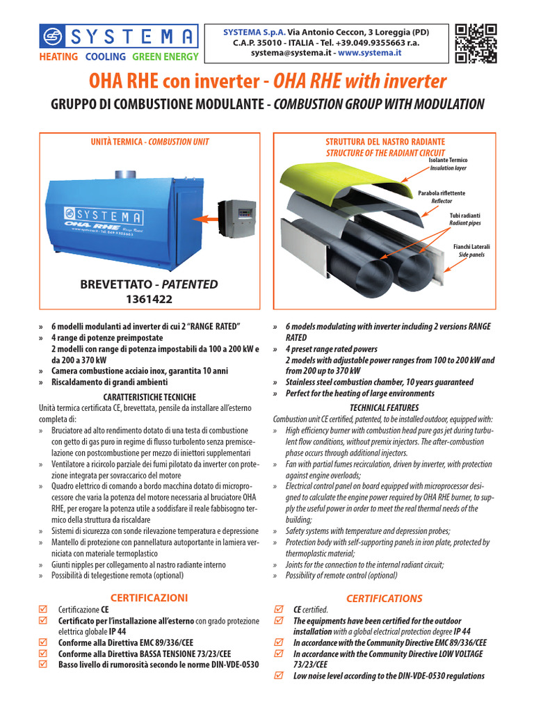 Schede Tecniche OHA RHE-01 Internet | PDF