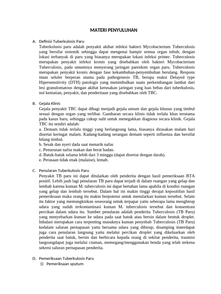 Materi Edukasi TB | PDF