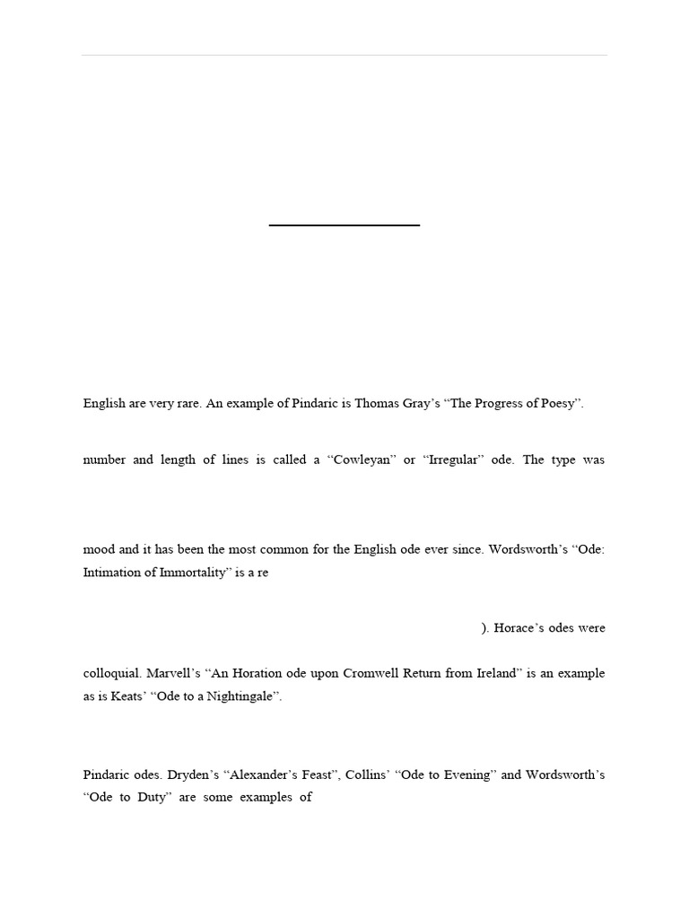 Forms of Poetry - Ode | PDF