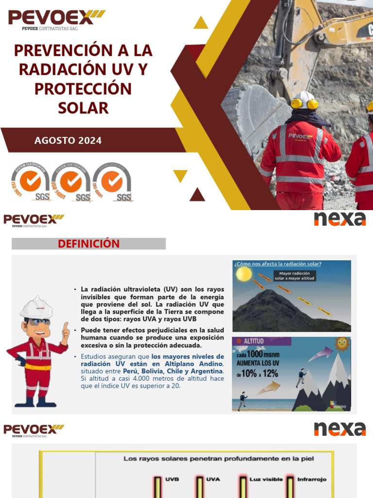 Prevención A La Radiación Uv y Protección Solar | PDF | Ultravioleta | Radiación