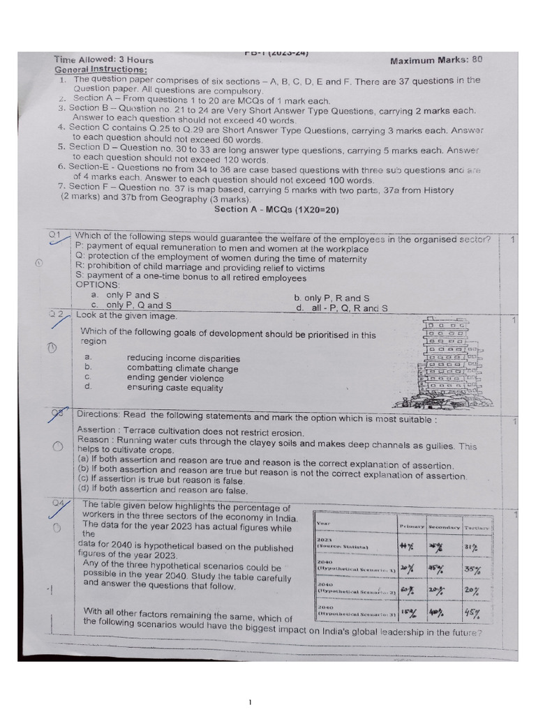 Social Pre-Board Question Paper | PDF