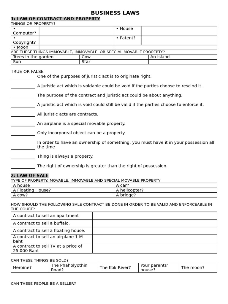 Business Laws-Question | PDF