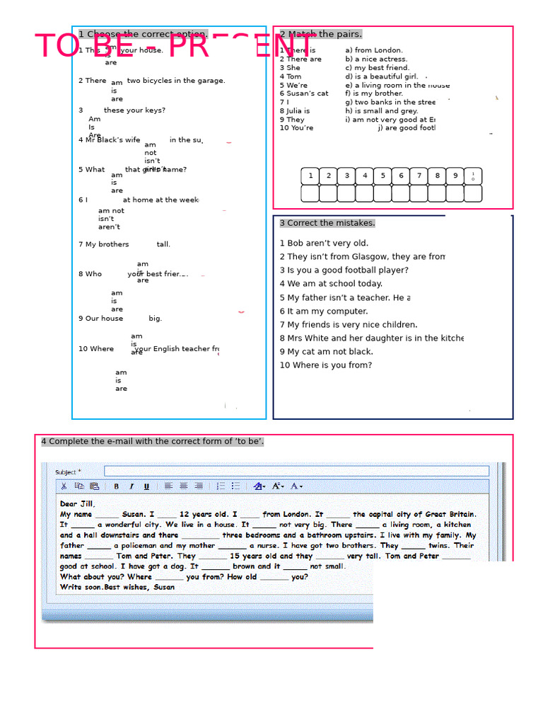 A2 Verb Be Review 2 | PDF