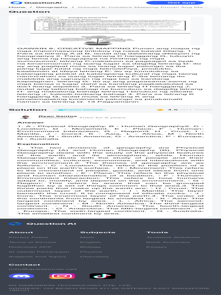 Gawain 8 Creative Mapping Punan Ang Mapa NG Mga Impormasyong Tintukoy NG Nasa Bawat Bilang. 1 ...