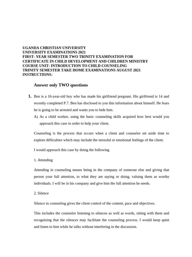 Introduction To Child Counseling | PDF