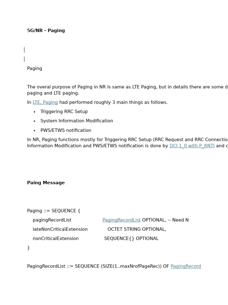 5G NR Paging | PDF