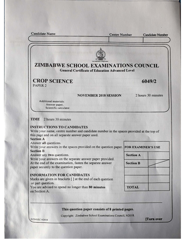 2018 Crop Science Paper 2 | PDF