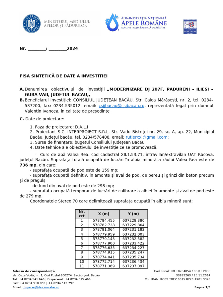 Fisa Sintetica CJ BACAU | PDF