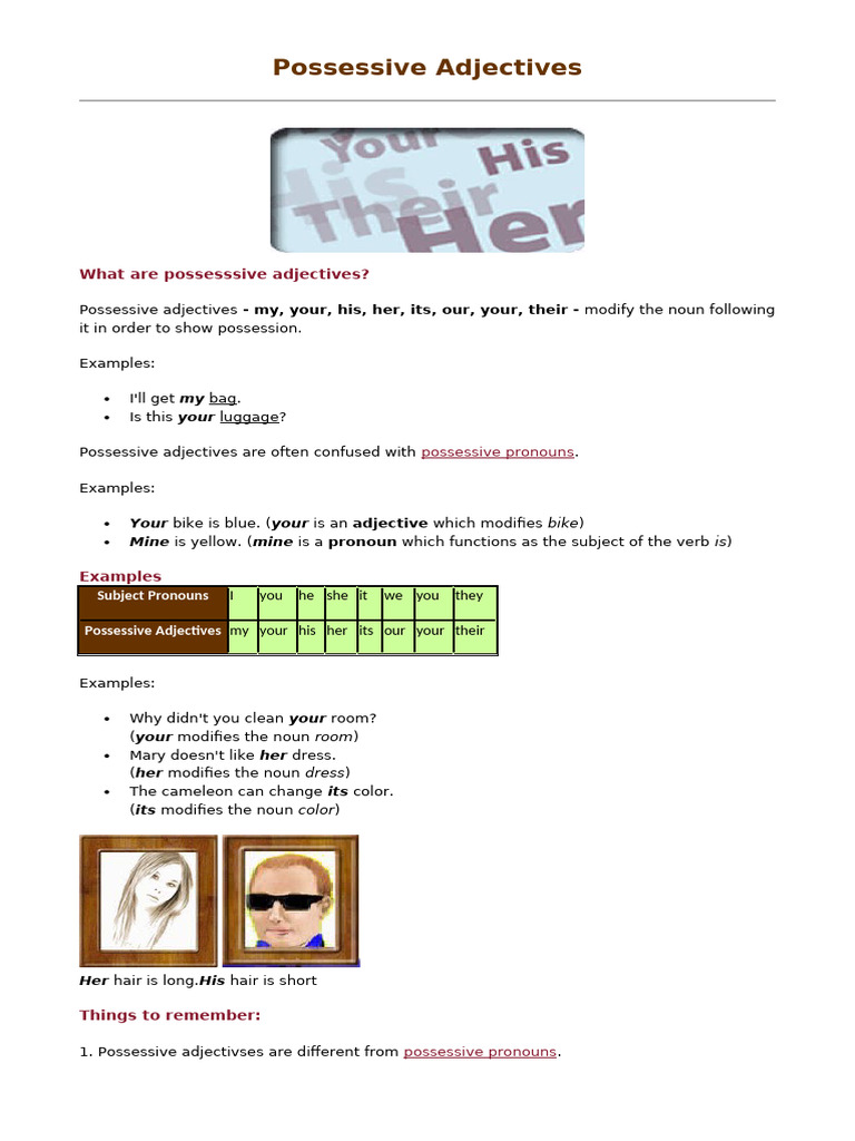 Possessive Adjectives | PDF