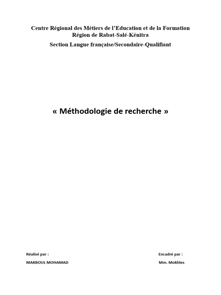 Methodologie de Recherche | PDF