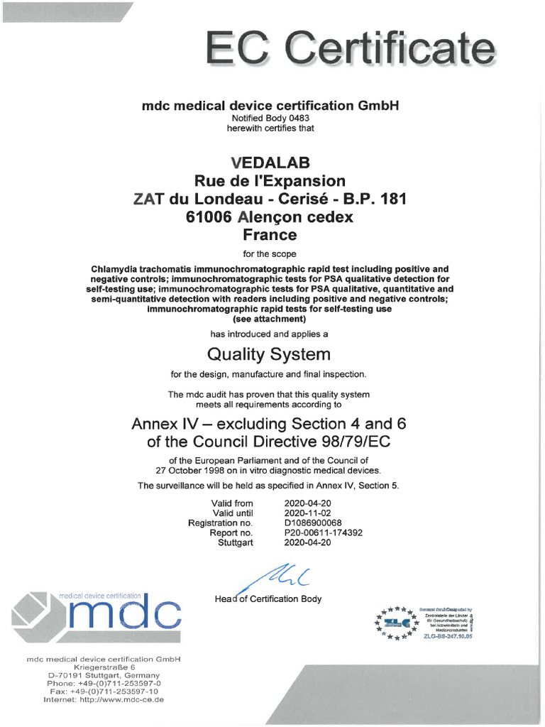 Ec Certificate Annex Iv D1086900068 - 2020 | PDF