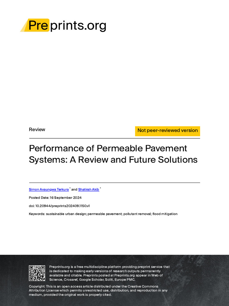 Permeable Pavement Systems Review | PDF | Surface Runoff | Stormwater