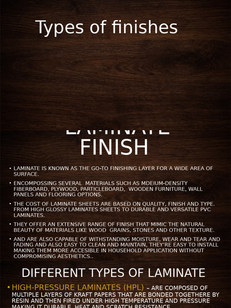 Types of Finishes | PDF
