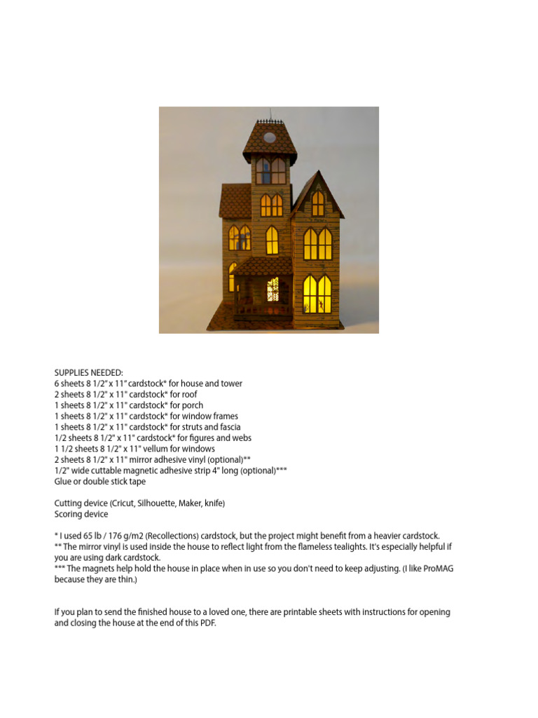 Haunted House Instructions | PDF