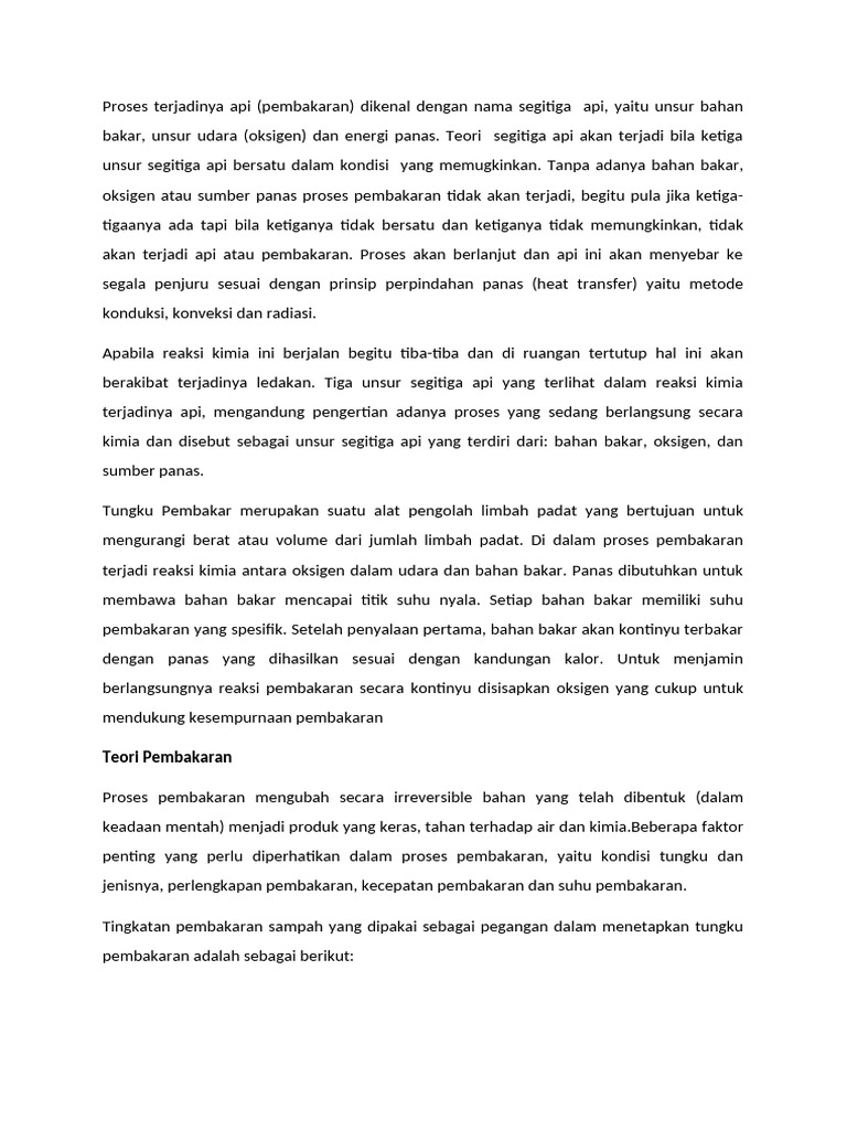Proses Terjadinya Api | PDF