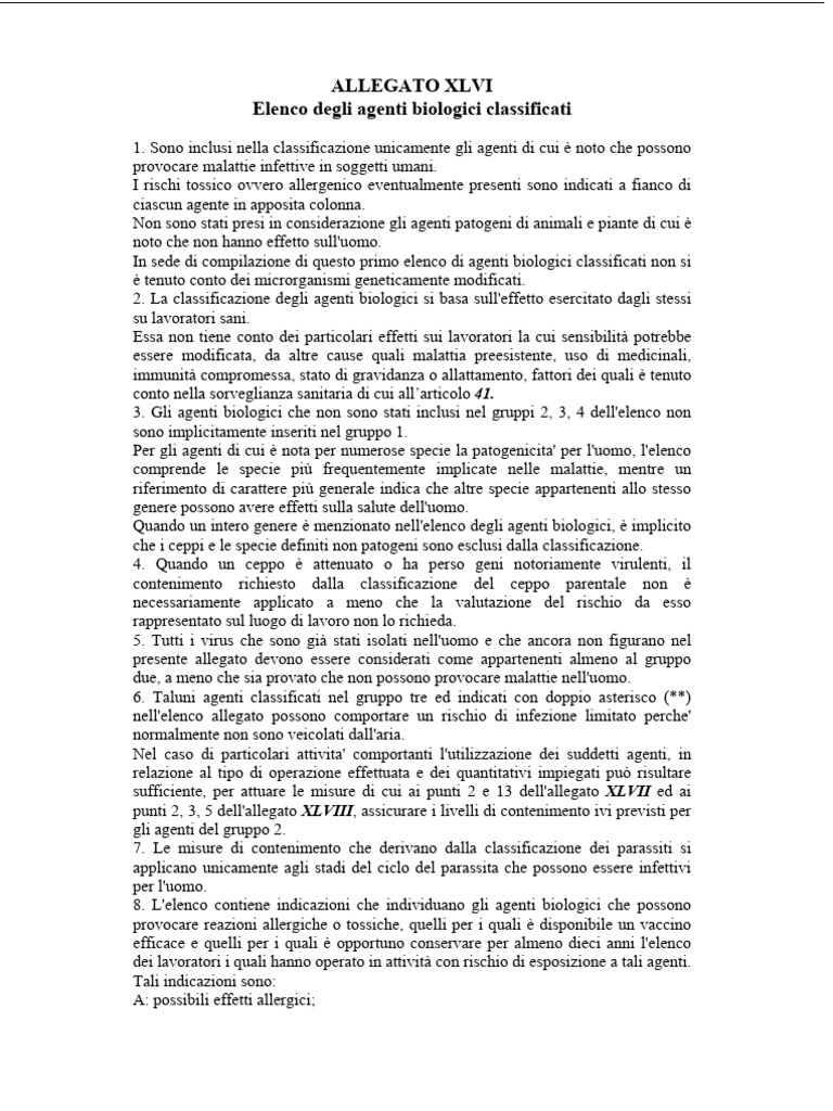 Elenco Degli Agenti Biologici Classificati 2008 - 0081 - Allegato ...