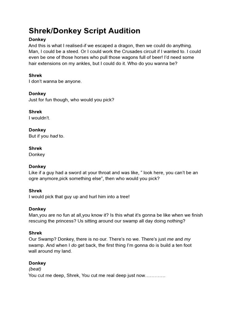 Script Audition | PDF