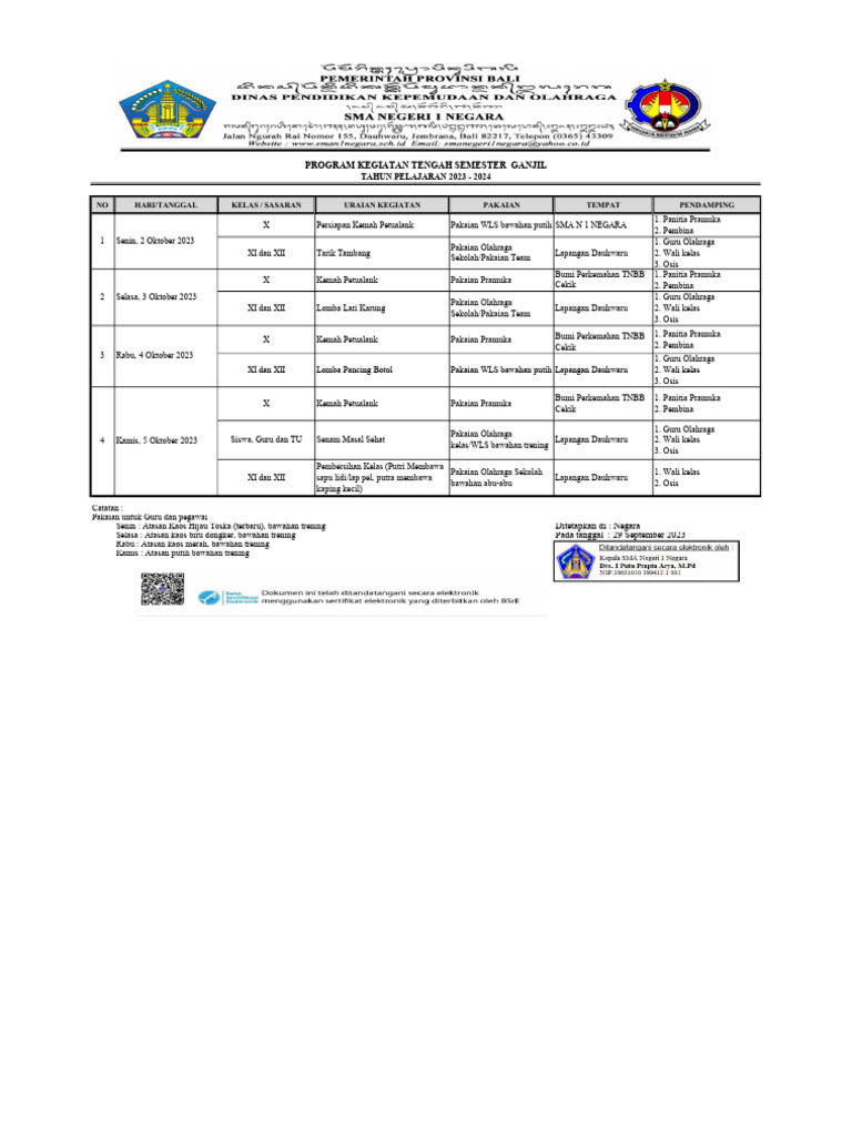 Update Jadwal Kts SMT Ganjil | PDF