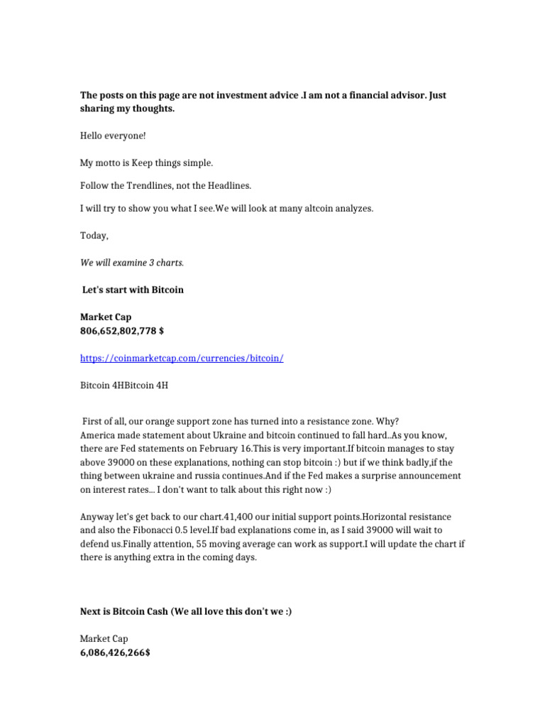 The Posts On This Page Are Not Investment Advice .I Am Not A Financial ...