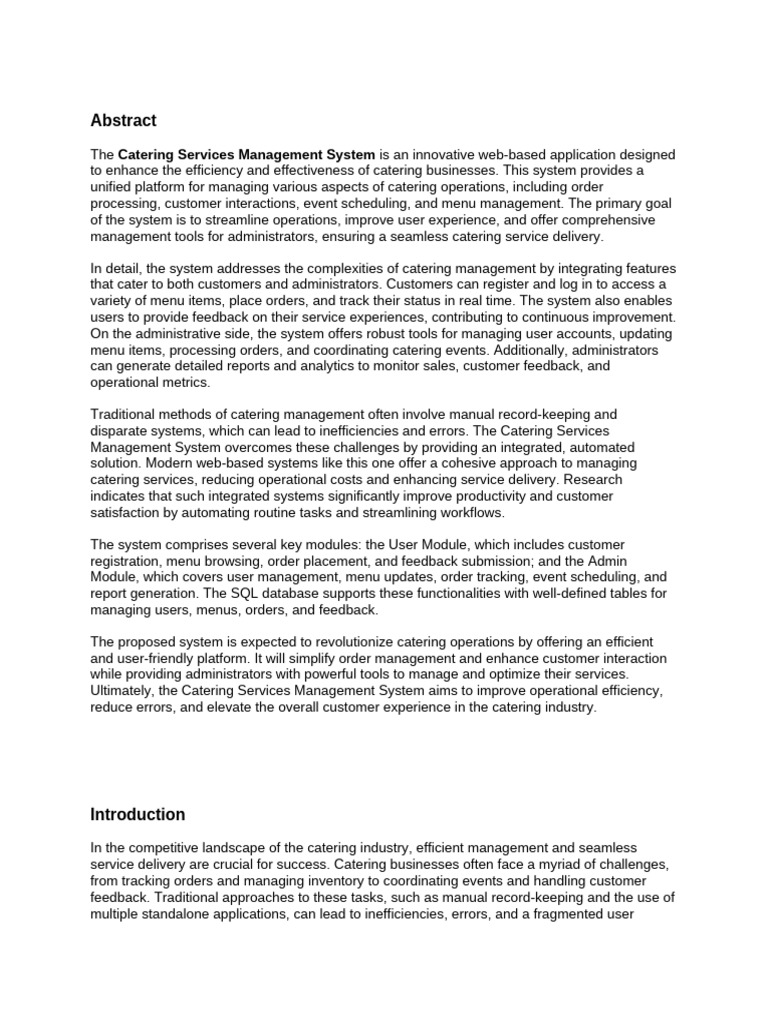 Catering Services | PDF