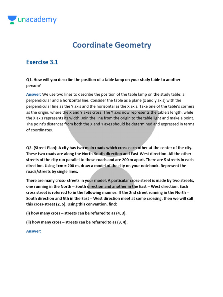 Class 9 Chapter 3 Coordinate Geometry Updated | PDF | Cartesian ...