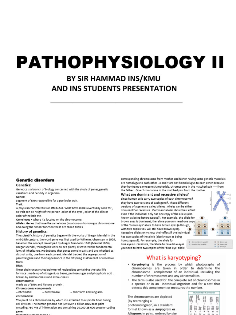 PATHOPHYSIOLOGY II (Mumtaz Ali Khan) | PDF