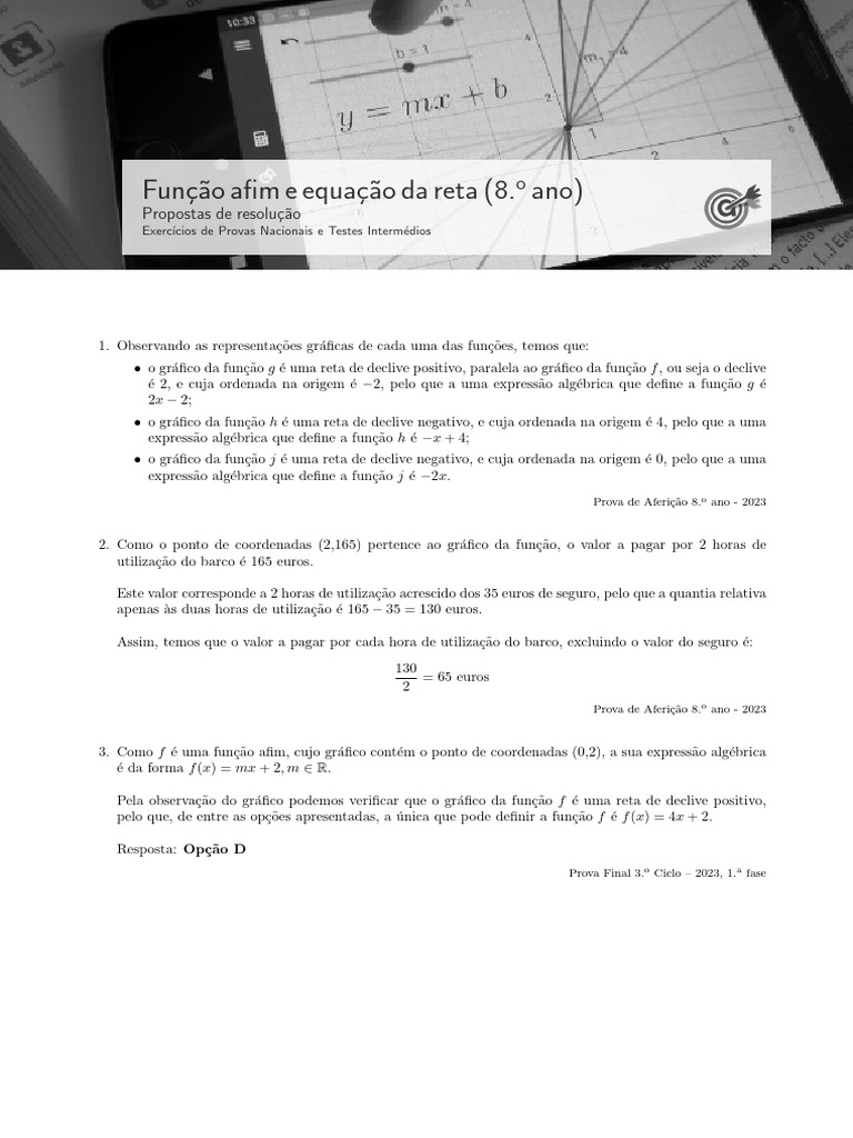 Func Afim Eq Reta Resol | PDF