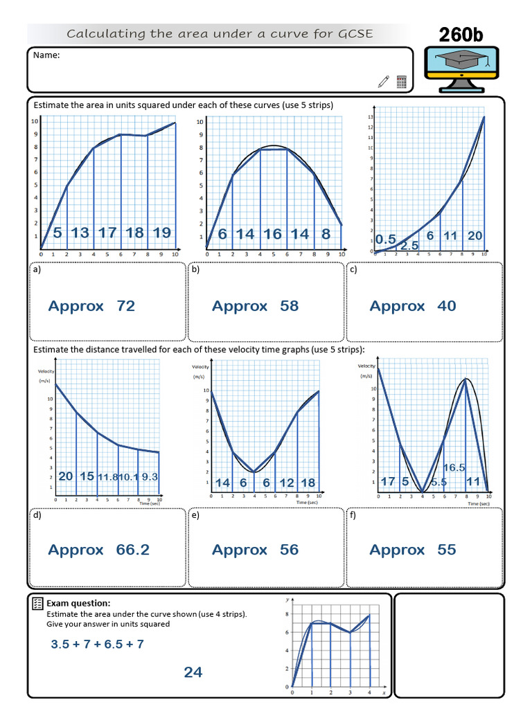 Answers - Calculating The Area Under A Curve For GCSE (260b) | PDF | Area