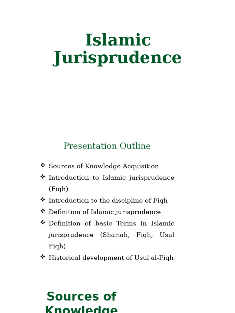 Islamic Jurisprudence | PDF | Sharia | Philosophy
