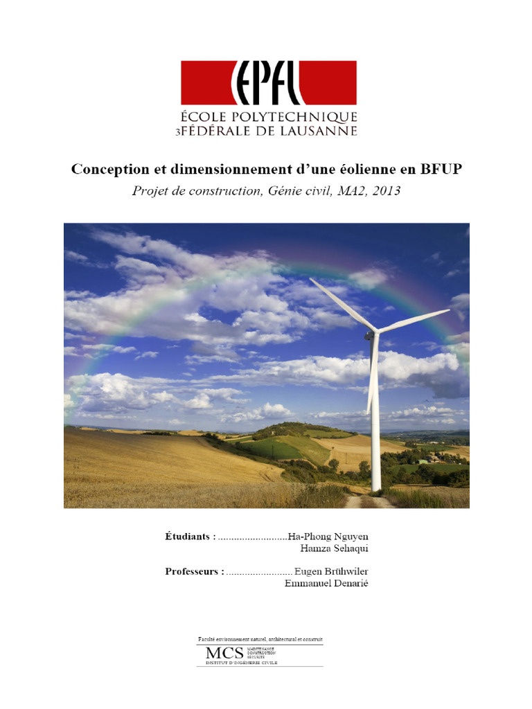 Dimensionnement-Dx27une-Eolienne-En-Bfup-Vf Compress | PDF