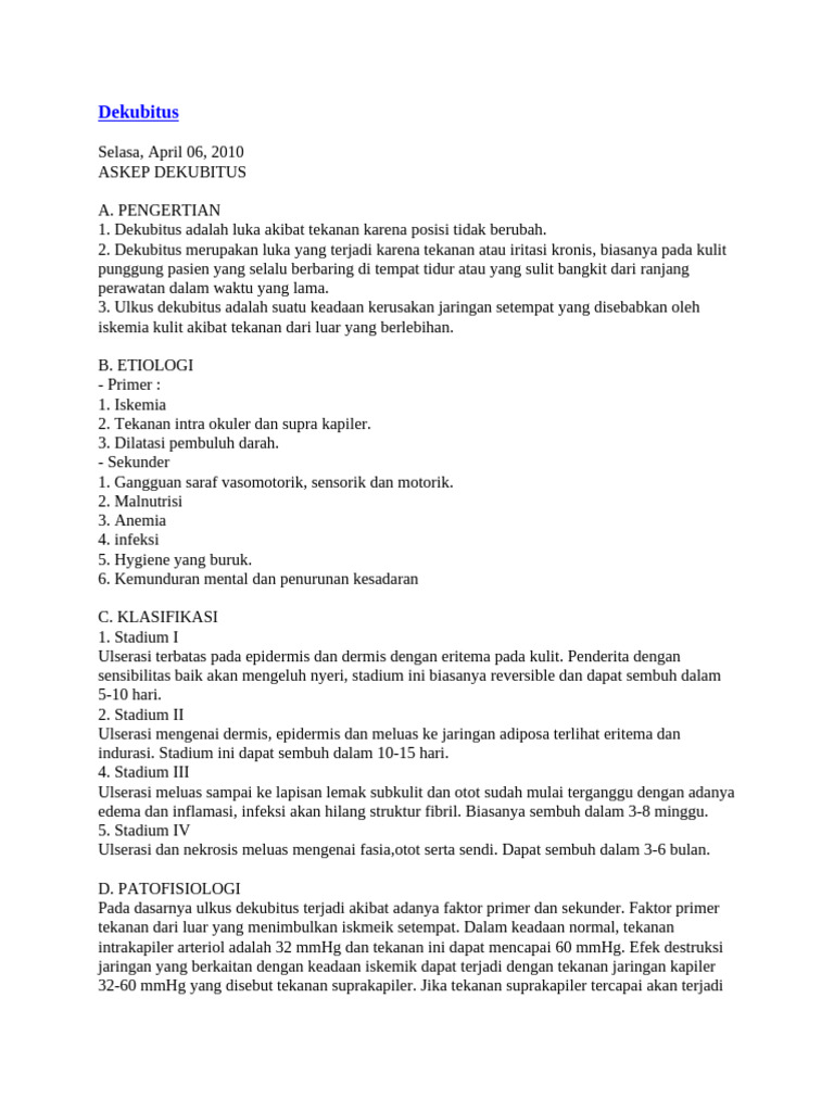 Askep Dekubitus | PDF