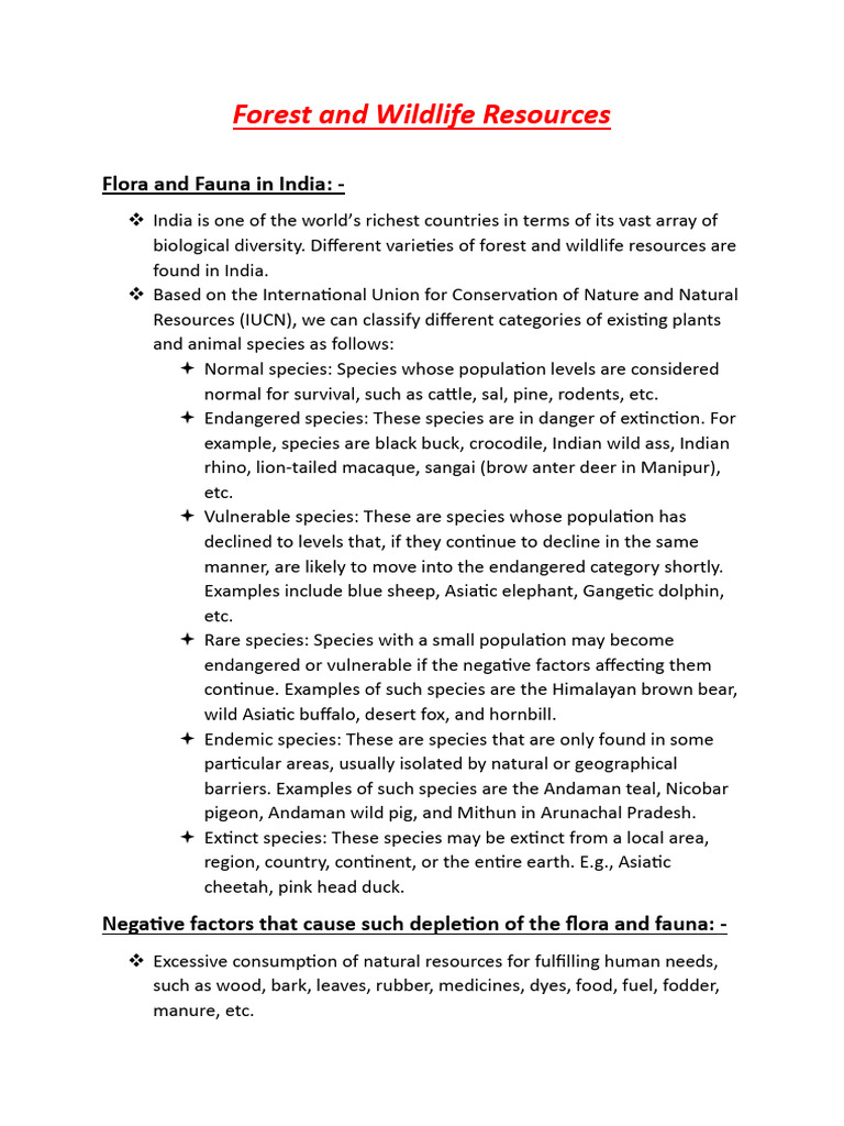 Forest and Wildlife Resources in India | PDF | Biodiversity | Forests